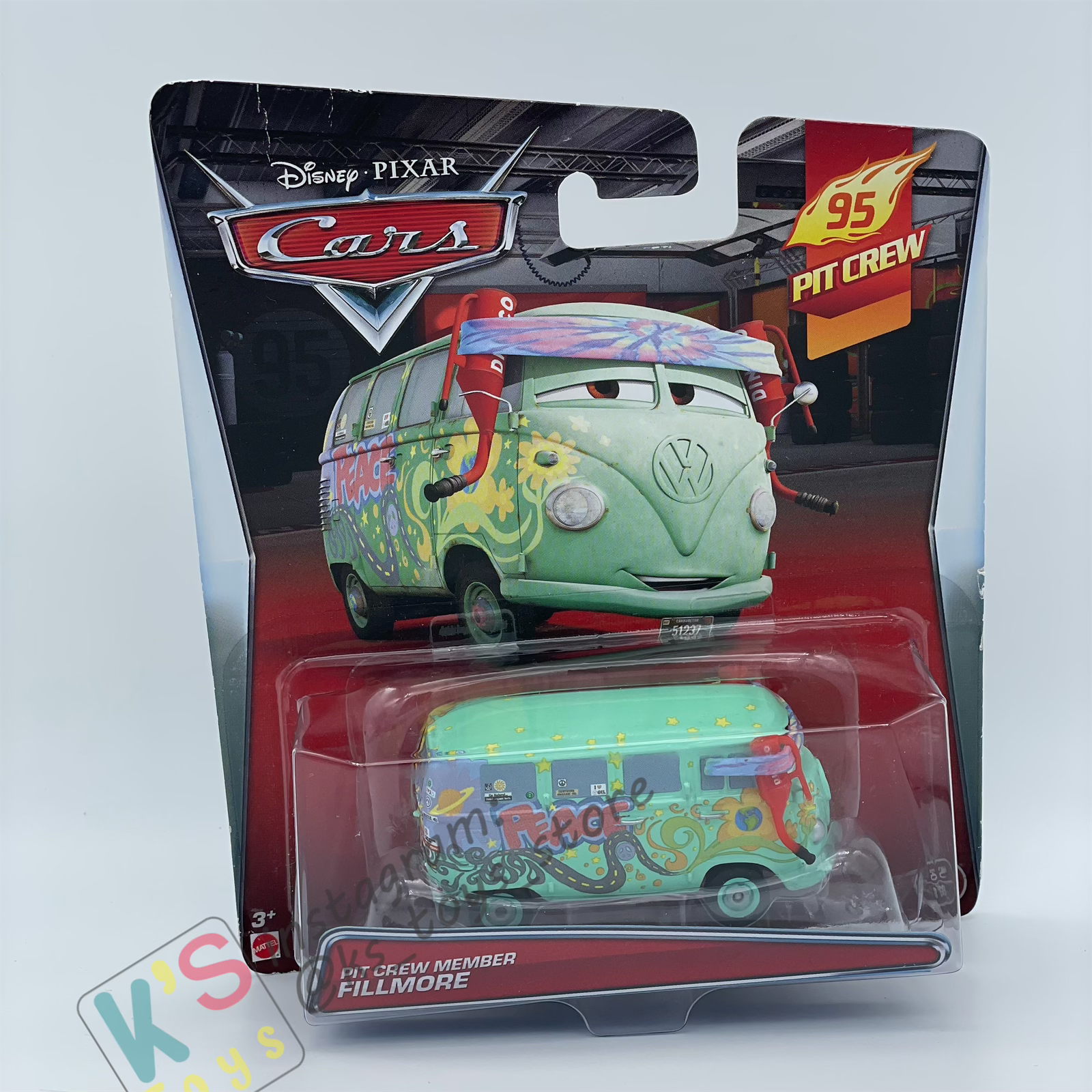 DISNEY PIXAR CARS BY MATTEL - PIT CREW MEMBER FILLMORE - 95 PIT CREW ...
